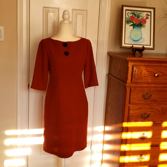 BarriePace | Dresses | Barriepace Folded Yoke Sheath Career Dress Euc ...